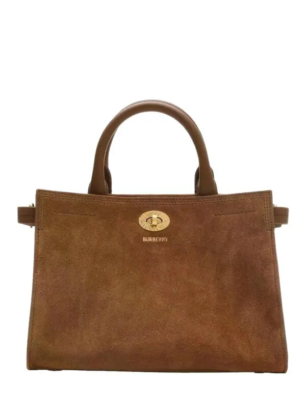 Burberry Mini Cotswolds Check-engraved Tote Bag - Brown