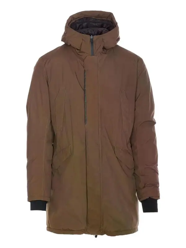 Herno Hooded Padded Parka - Brown