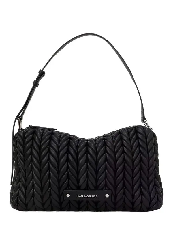 Karl Lagerfeld K/weave Shoulder Bag - Black