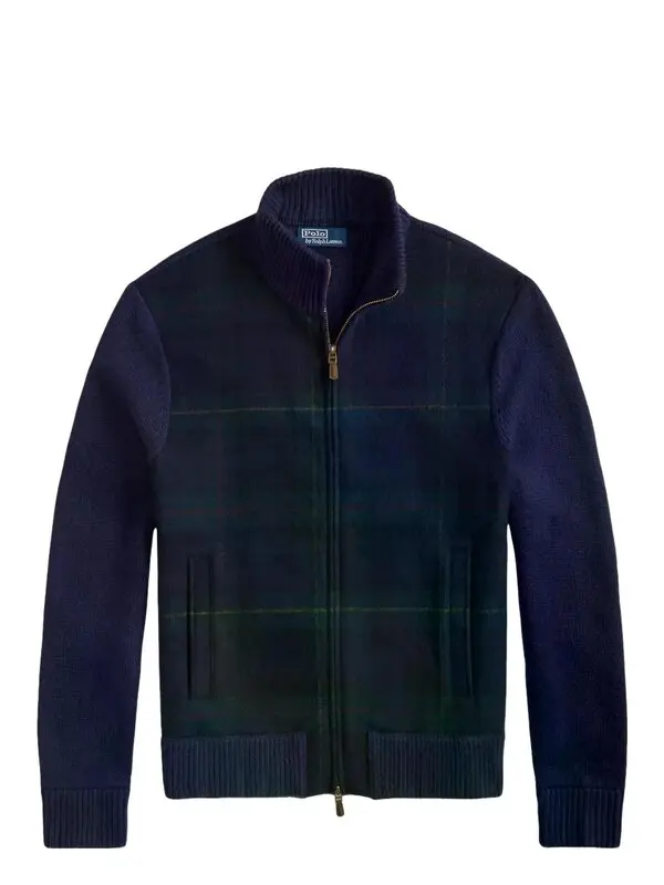 Ralph Lauren Tartan Pattern Full-zip Cardigan - Blue