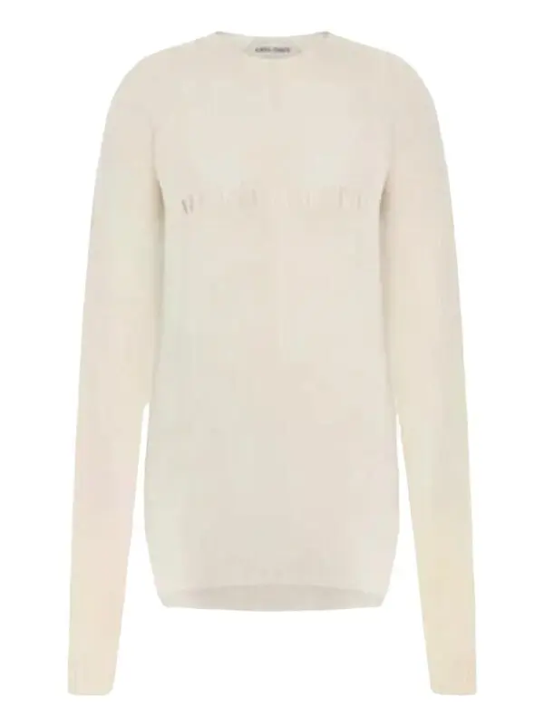 Alberta Ferretti Logo-embroidered Sweater - Neutrals