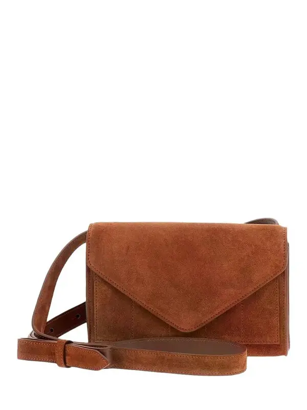 MICOLI Intasca Suede Shoulder Bag - Brown