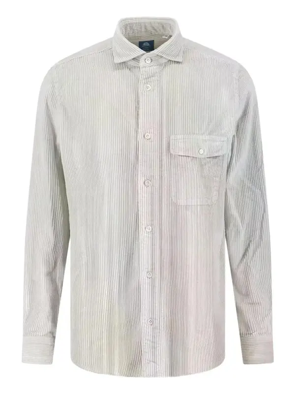 FINAMORE 1925 Achille Corduroy Pocket Shirt - Grey