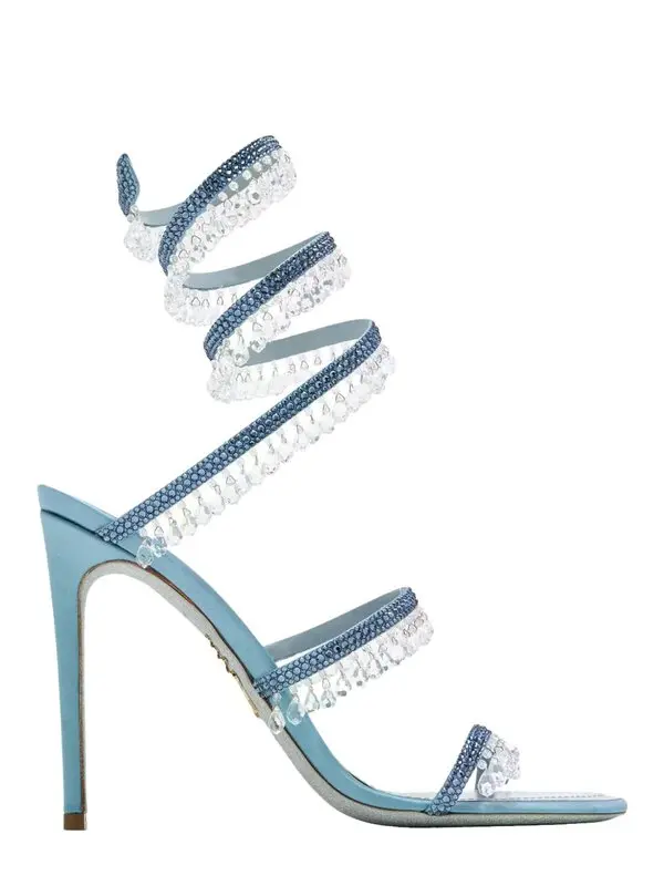Rene Caovilla 105mm Chandelier Crystal-embellished Sandals - Blue