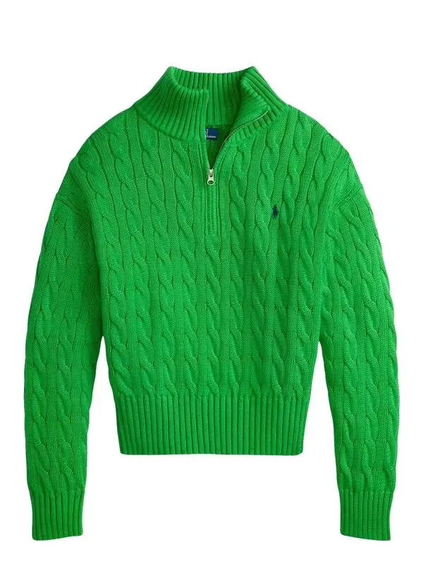 Polo Ralph Lauren Half-zip Cable-knit Sweater - Green