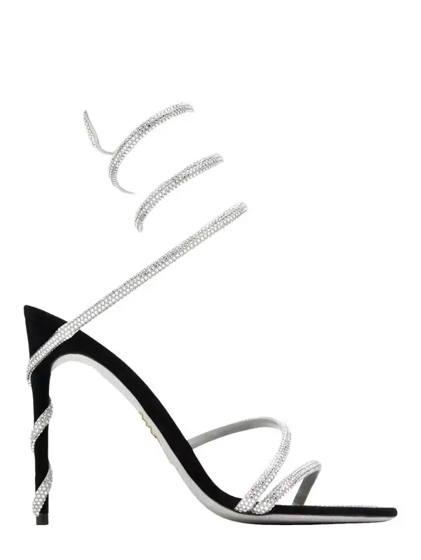 Rene Caovilla 105mm Margot Spiral-embellished Sandals - Black