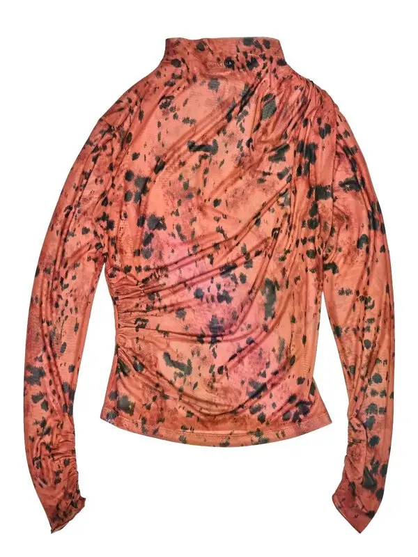 Bimba Y Lola Gathered Printed Top - Brown