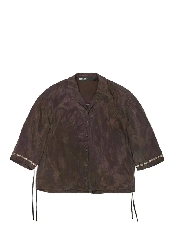 Bimba Y Lola Buttoned V-neck Shirt - Brown