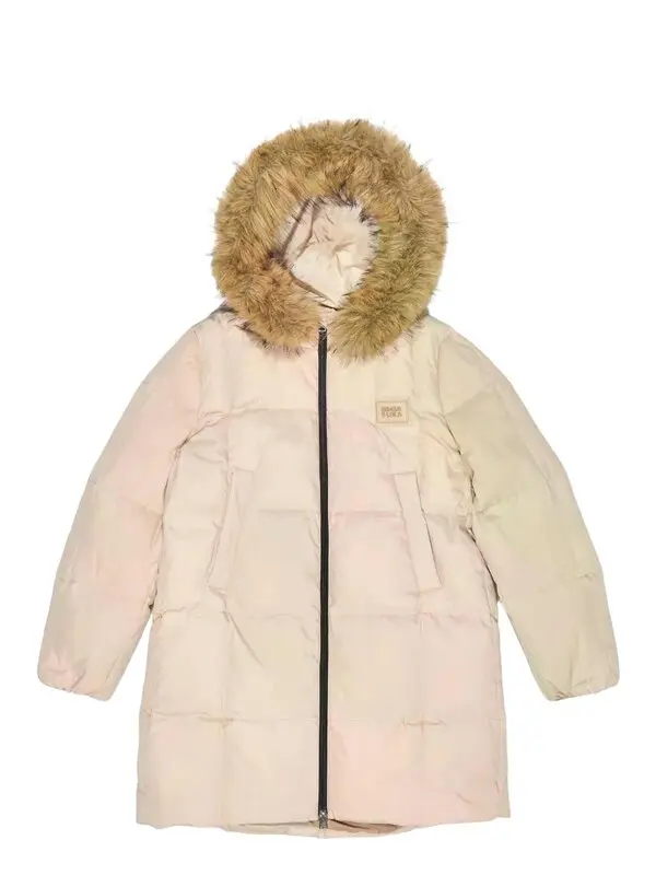 Bimba Y Lola Fur Hooded Puffer Jacket - Neutrals