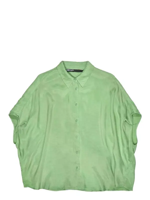 Bimba Y Lola Buttoned Cape Shirt - Green