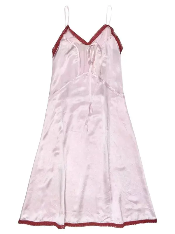 Bimba Y Lola Lace-trim Tie Midi Dress - Pink