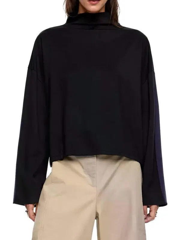 Bimba Y Lola Funnel Neck Long-sleeve Top - Black