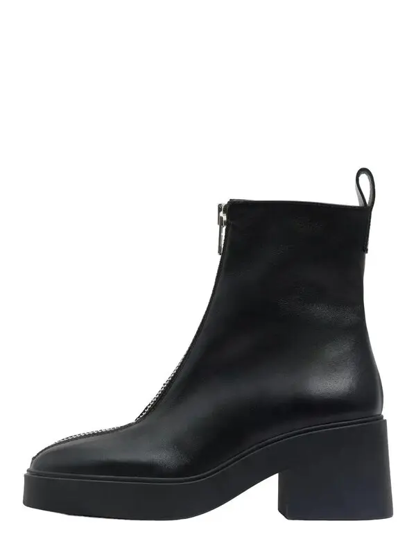 Bimba Y Lola 70mm Leather Zip Boots - Black