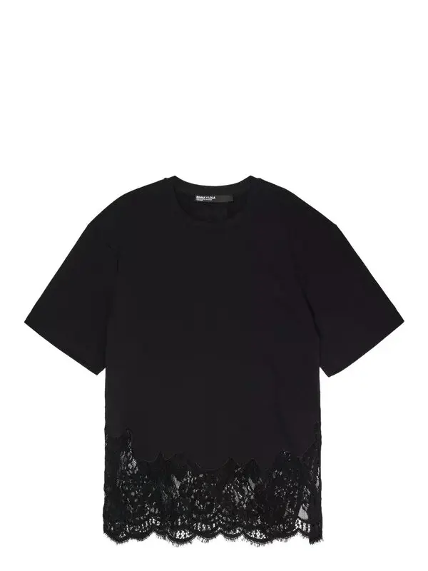 Bimba Y Lola Lace Trim Top - Black