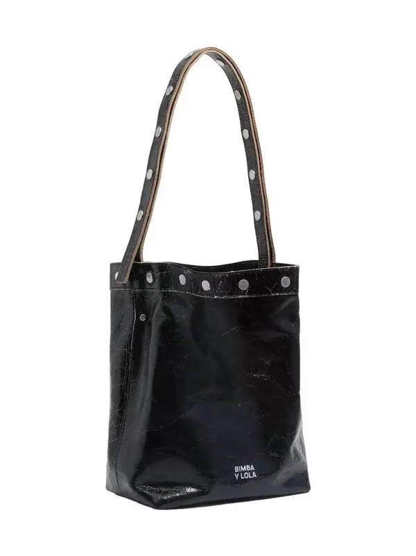 Bimba Y Lola Leather Shoulder Bag - Black