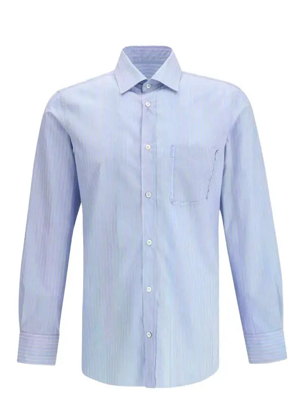 MAISON MARGIELA Striped Pocket Shirt - Blue