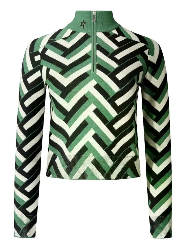 Perfect Moment Chevron-pattern Jumper - Green