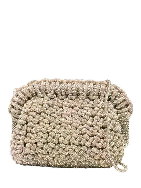 HIBOURAMA Embellished Woven Clutch - Gold