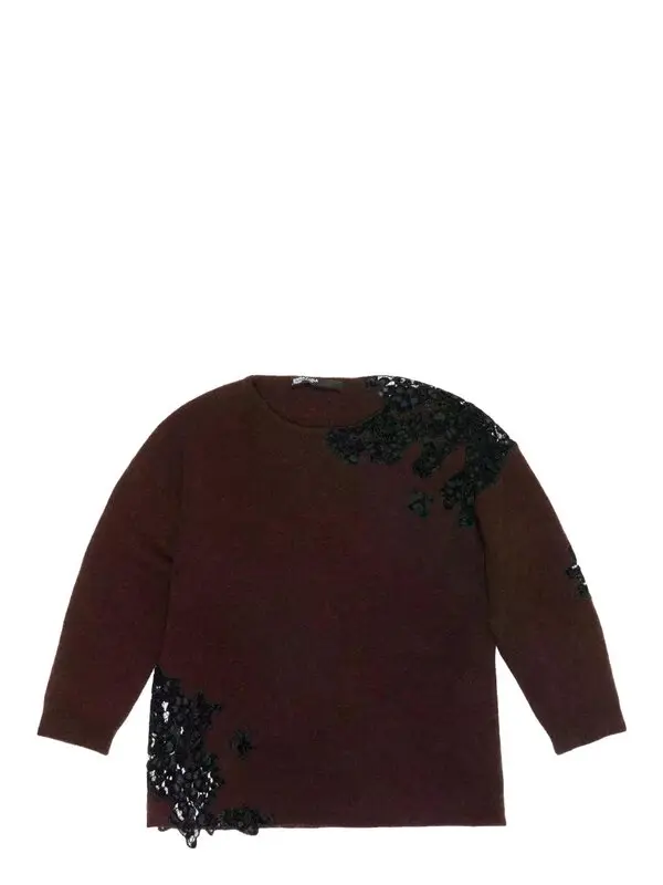 Bimba Y Lola Lace-panel Sweater - Brown