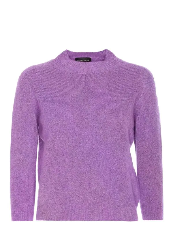 ROBERTO COLLINA Crew Neck Long Sleeve Sweater - Purple
