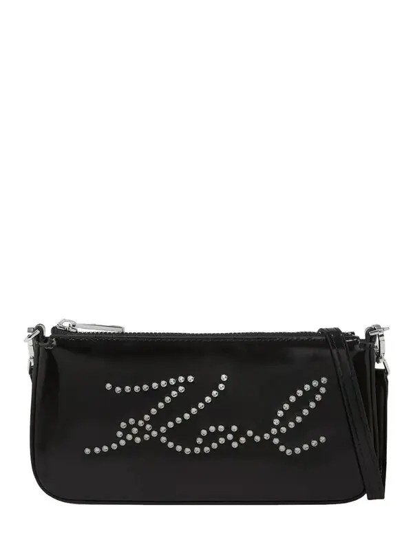 Karl Lagerfeld Stud-embellished Crossbody Pouch - Black