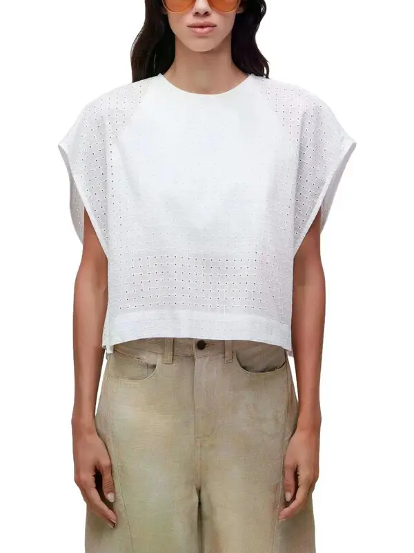 OSKLEN Eyelet-embroidered Top - Neutrals