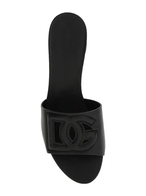 Dolce & Gabbana Slides With Dg Logo - Black