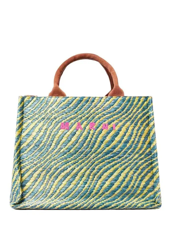 Marni Small Raffia Effect Bag - Green