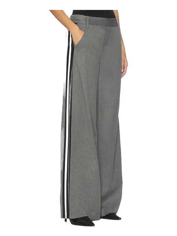 Alice + Olivia Stu Ultra Baggy Pant - Storm Grey & Black