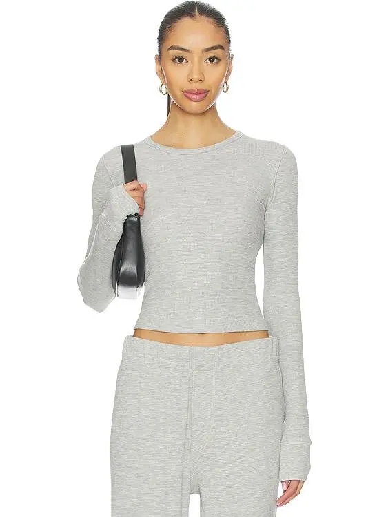 Eterne Long Sleeve Thermal Top - Heather Grey
