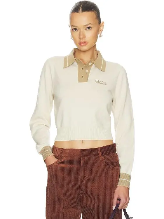 MALBON Miranda Polo Sweater - Beige