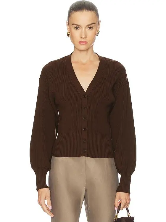 L'academie Marianna Monnie Knit Cardigan - Chocolate Brown