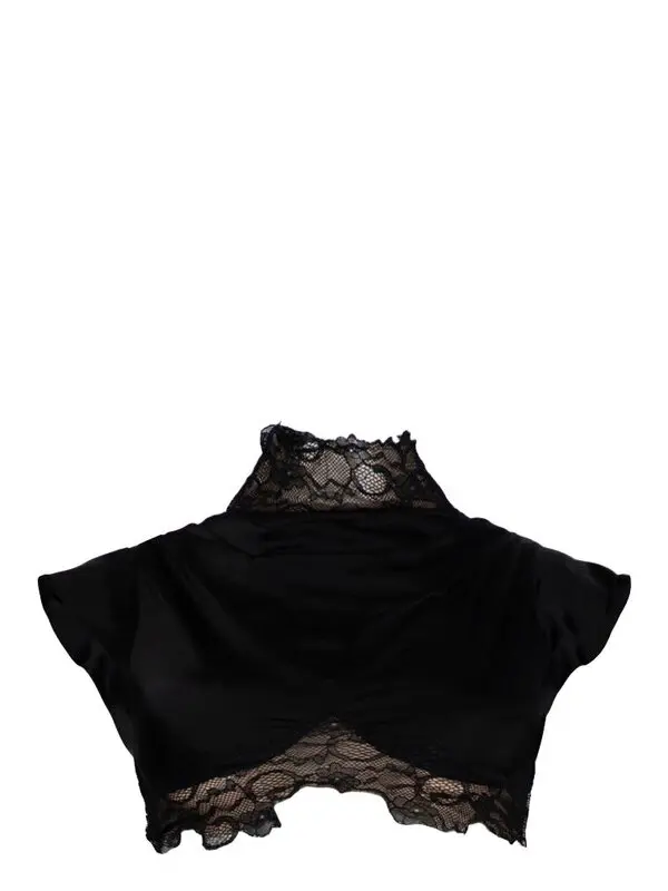 DI PETSA Midnight Lace Crop Top - Black