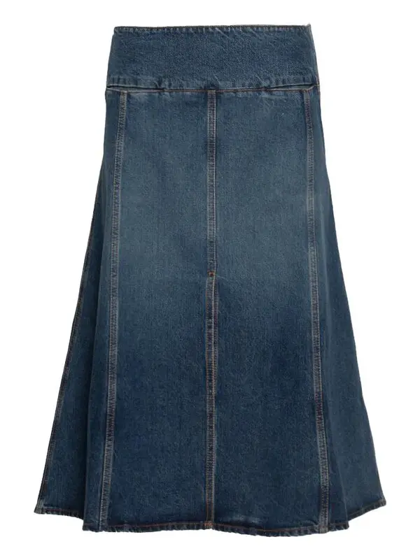 ALAÃA Slit A-line Skirt - Blue
