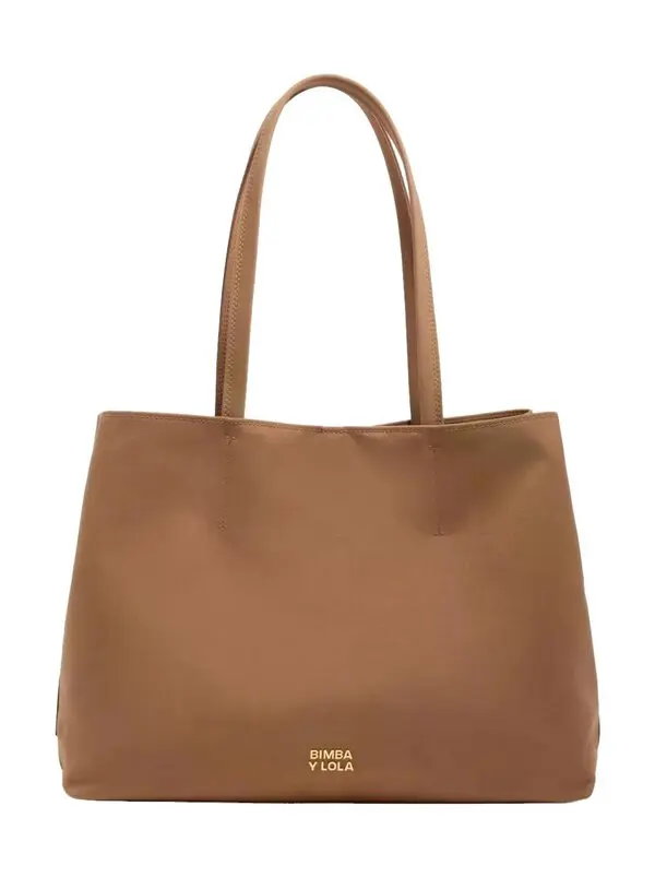 Bimba Y Lola Small Logo-patch Tote Bag - Brown