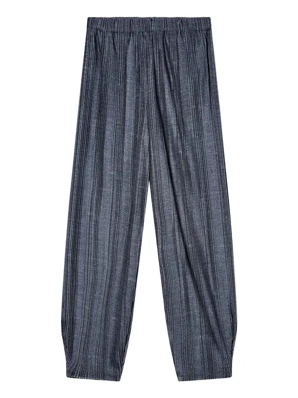 Giorgio Armani Two-tone Pleated Jersey Wide Trousers - Grey