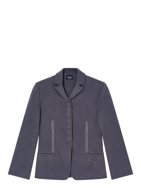 Giorgio Armani Cashmere Single-breasted Short Jacket - Grey