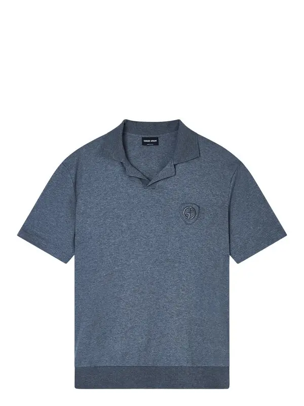 Giorgio Armani Asv Cotton Interlock Polo Shirt - Grey