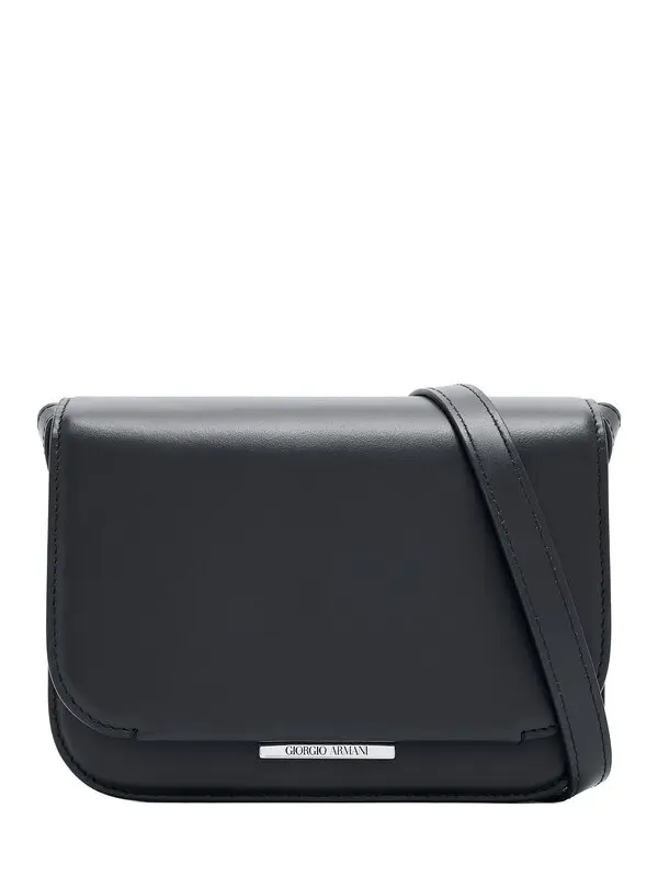 Giorgio Armani Small Leather Shoulder Bag - Black