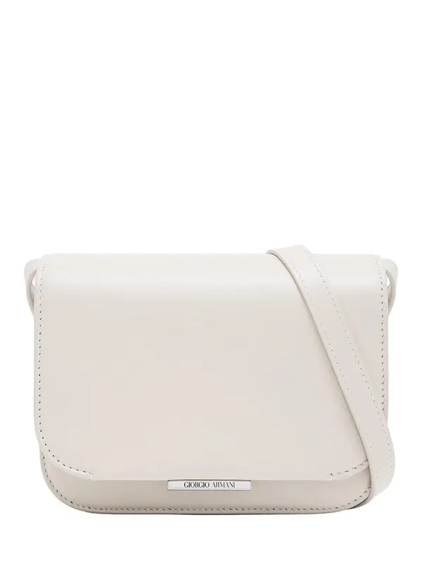 Giorgio Armani Small Leather Shoulder Bag - White