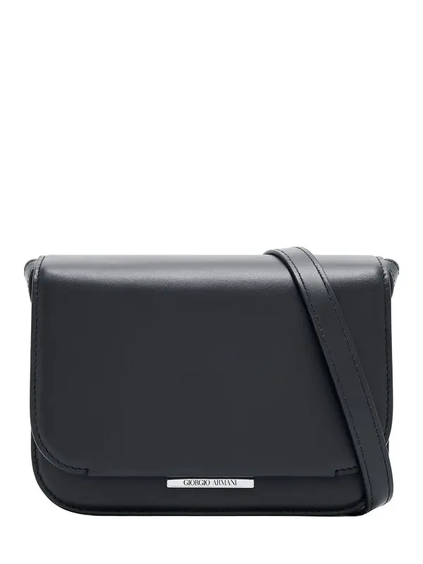 Giorgio Armani Leather Shoulder Bag - Black