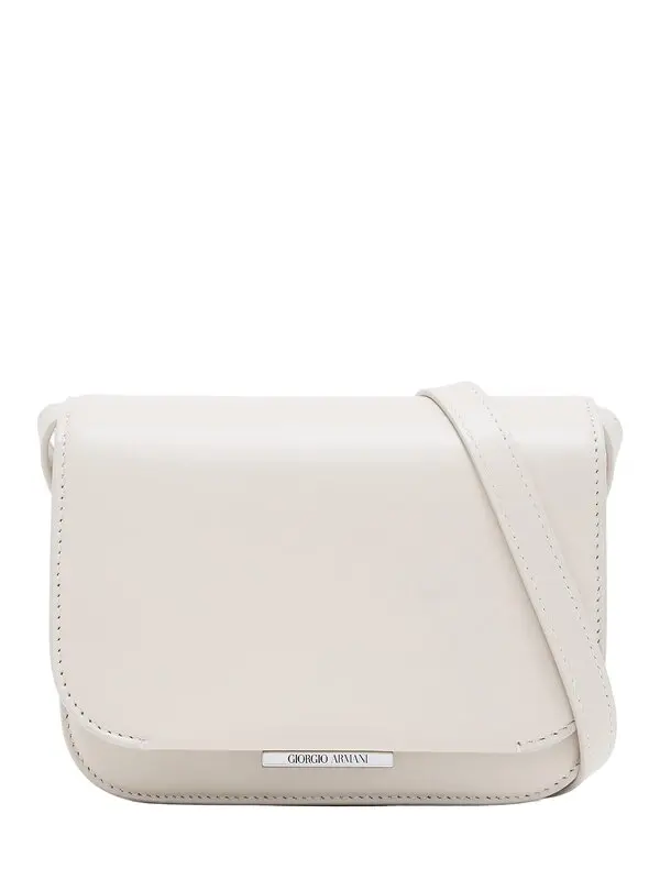 Giorgio Armani Leather Shoulder Bag - White