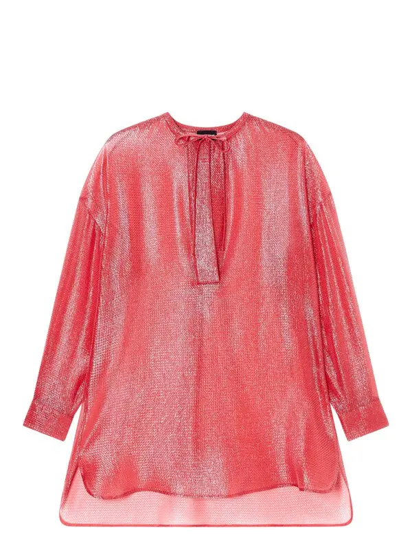 Giorgio Armani Oversized Silk Blend Shirt - Pink