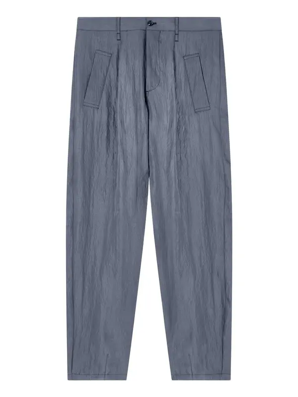 Giorgio Armani Single-pleat Technical Twill Trousers - Grey