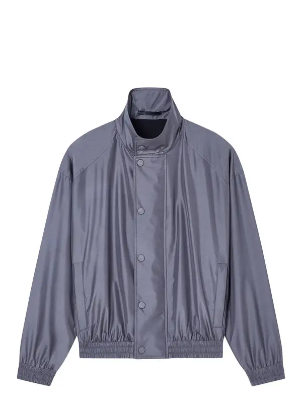 Giorgio Armani Pure Silk Technical Canvas Blouson - Grey