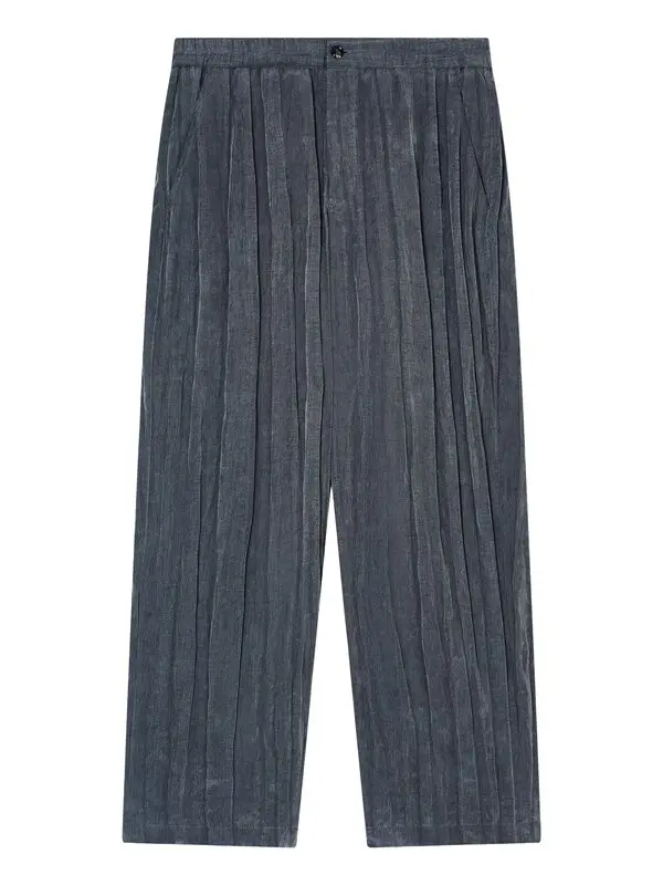 Giorgio Armani Flat-front Pleated Trousers - Grey