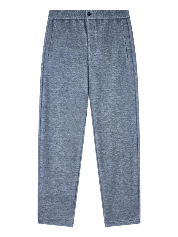 Giorgio Armani Flat-front Trousers In Modal And Cashmere Jersey Fleece - Grey