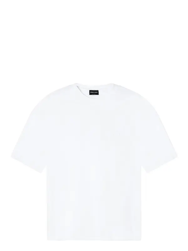 Giorgio Armani Asv Organic Cotton Interlock Crew-neck T-shirt - White