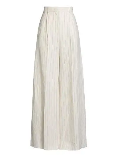 Max Mara Wide-leg Striped Pants - White
