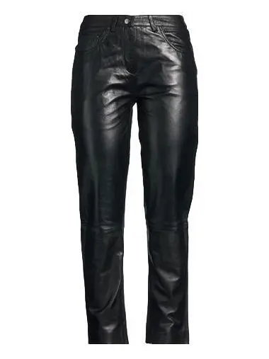 MUUBAA Lambskin Straight-leg Pants - Black